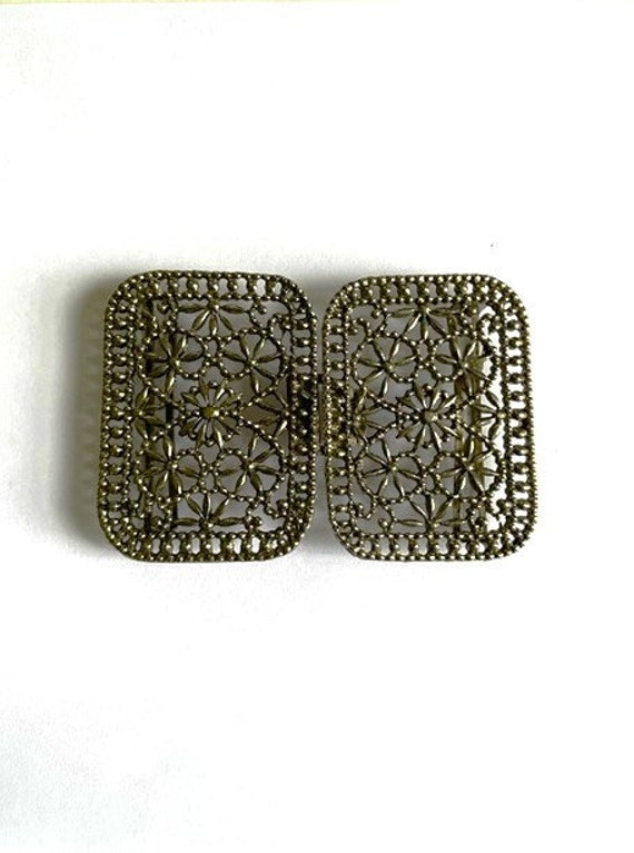 METAL FILIGREE Openwork Nurses Belt Buckle - Probably… - Gem