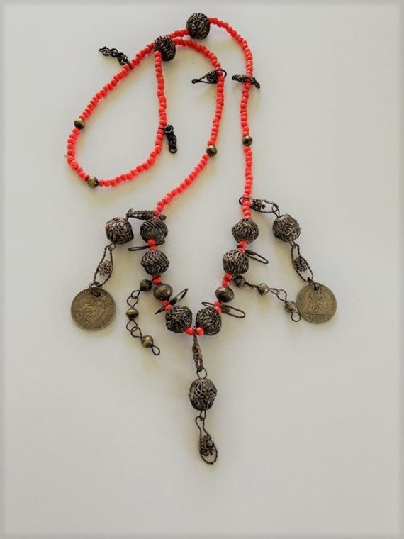 antique chachal necklace guatemala - Gem