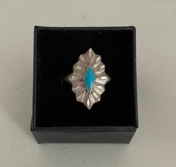 OTT Navajo 925 Sterling Turquoise Ring - Ted Ott - Re… - Gem
