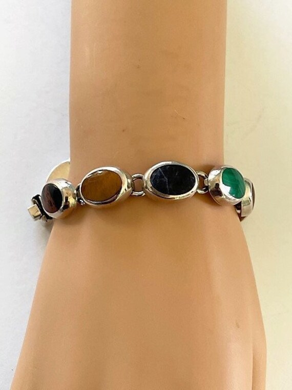 MWS 925 Sterling Mexico Multistone Bracelet - Mark Wa… - Gem