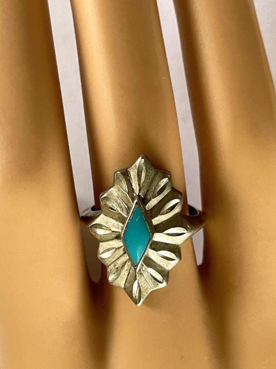 OTT Navajo 925 Sterling Turquoise Ring - Ted Ott - Re… - Gem