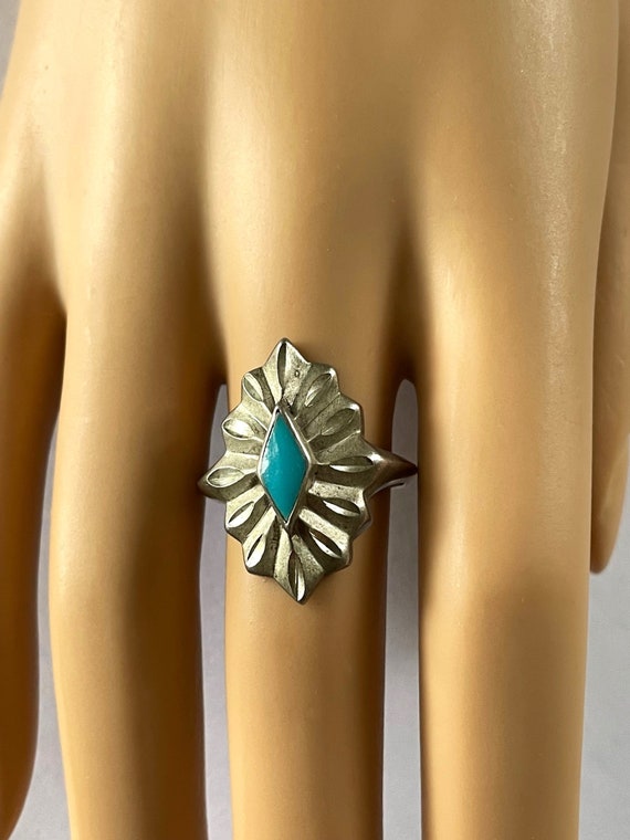 OTT Navajo 925 Sterling Turquoise Ring - Ted Ott - Re… - Gem