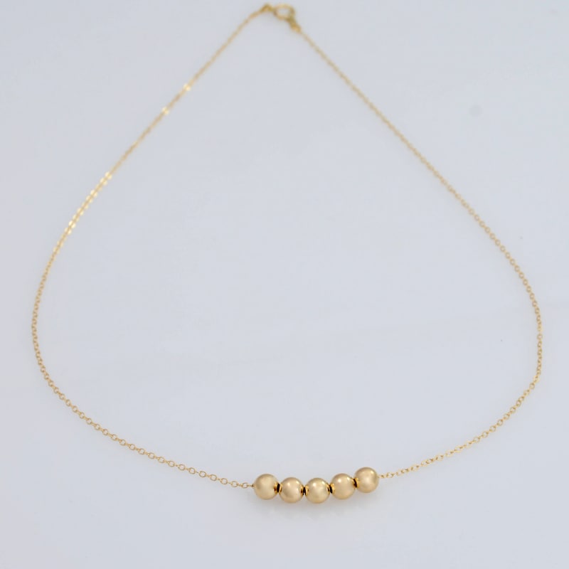 Gold Bead Necklace - Etsy