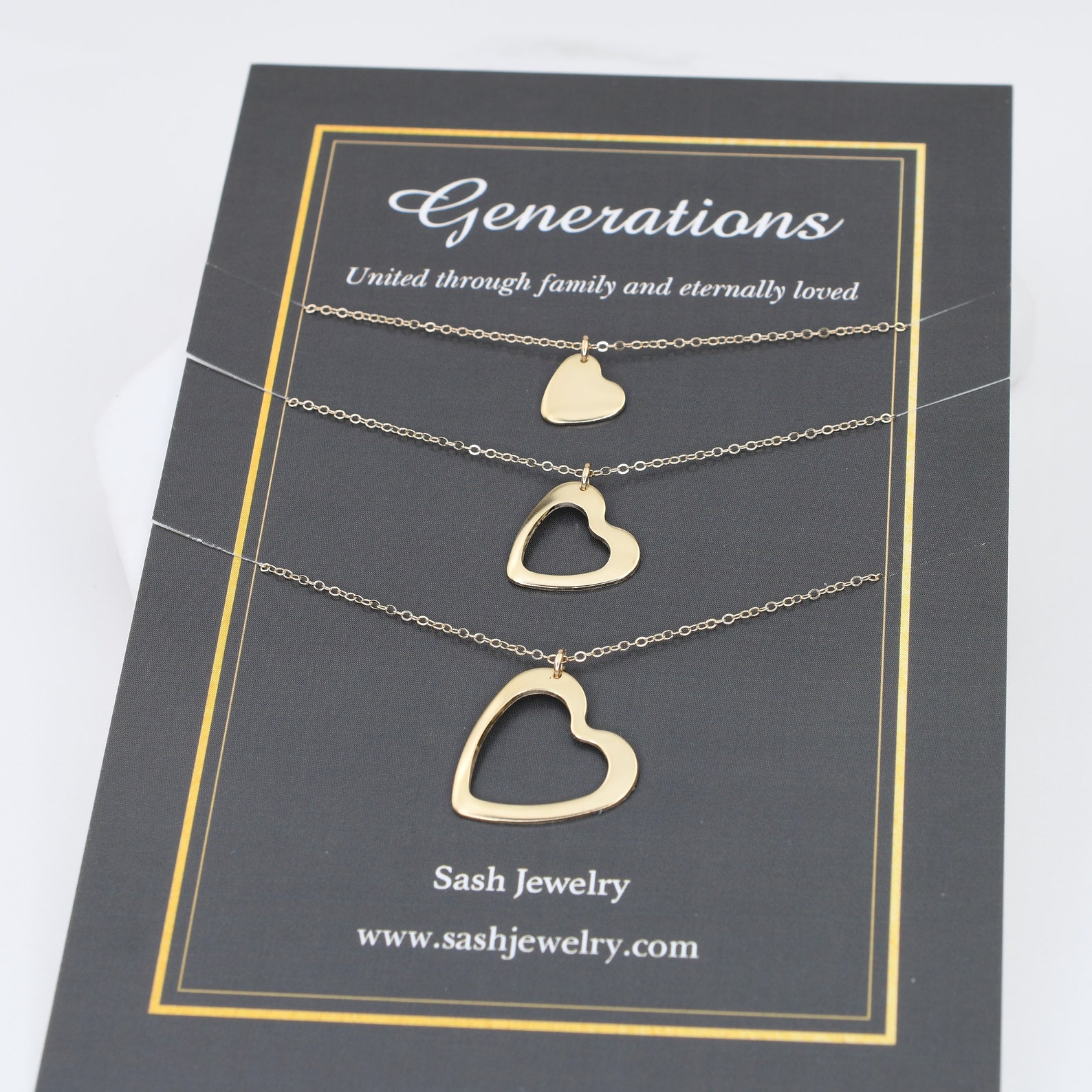 14K Gold Generations Necklace. Generations Gift - Etsy
