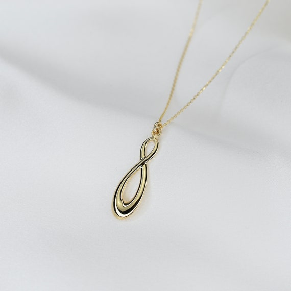 14k Gold Infinity Pendant Necklace | Etsy