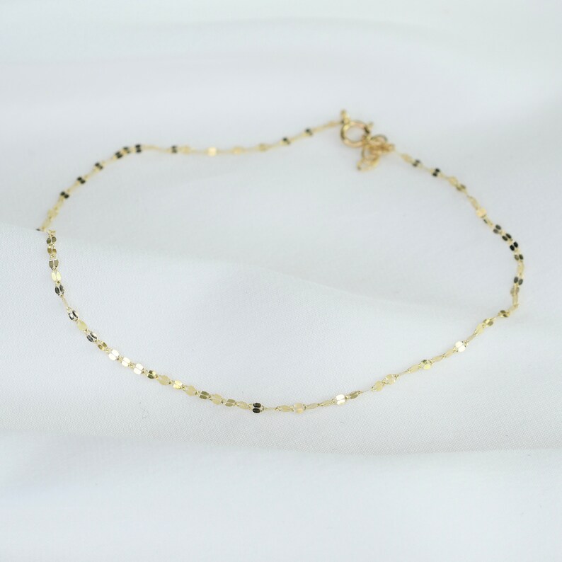Sparkle Delicate 14K Gold Bracelet Gold Dainty Chain - Etsy