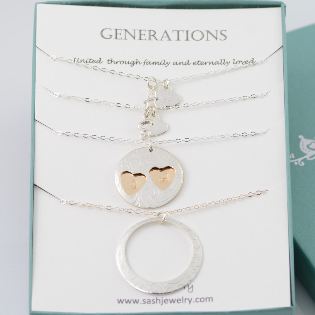 Generations Necklace Set. Three Generations Gift. Grandmother Mother ...