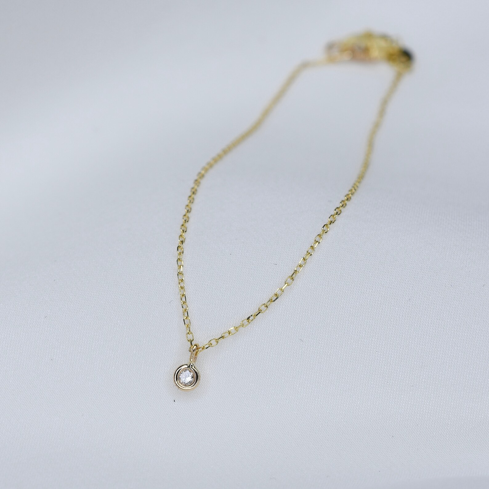 14K Gold Dainty Chain Tiny Diamond Bracelet Ultra Delicate | Etsy