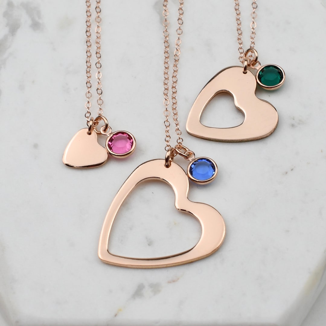 Generations Birthstone Necklace Set, Rose Gold Generations Necklace Set ...