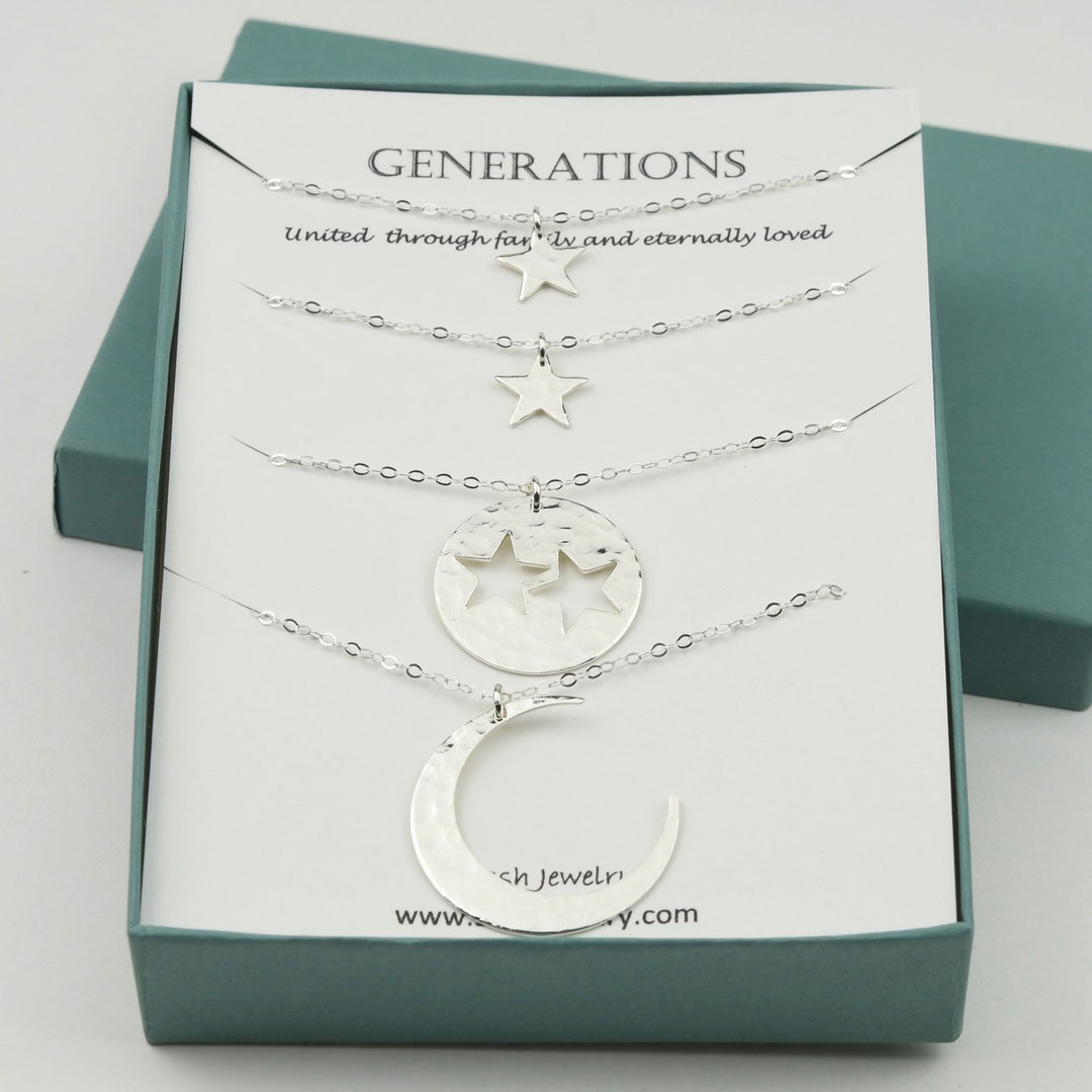 Generations Gift. Generations Necklace Set. Moon and Stars Necklace Set ...