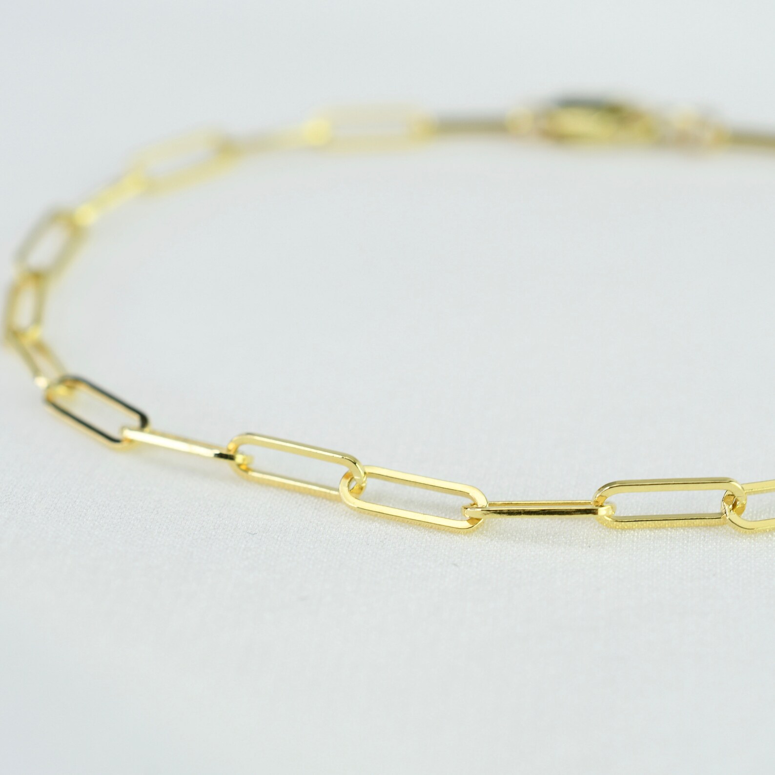 14K Gold Paper Clip Chain Necklace 2.5mm Paper Clip Chain - Etsy