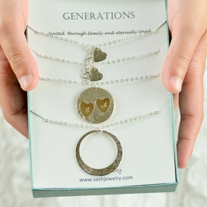 Generations Necklace Set. Three Generations Gift. Grandmother Mother ...