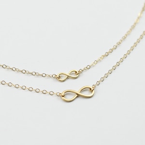 14k Gold Mother Daughter Infinity Necklace Set - Mother Daughter Gift ...