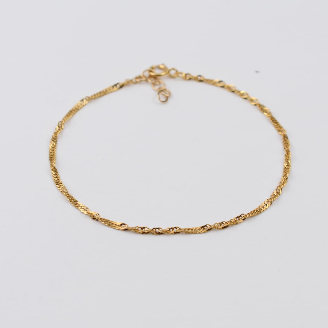 Solid Gold Delicate Bracelet - Gold Chain Bracelet - Etsy