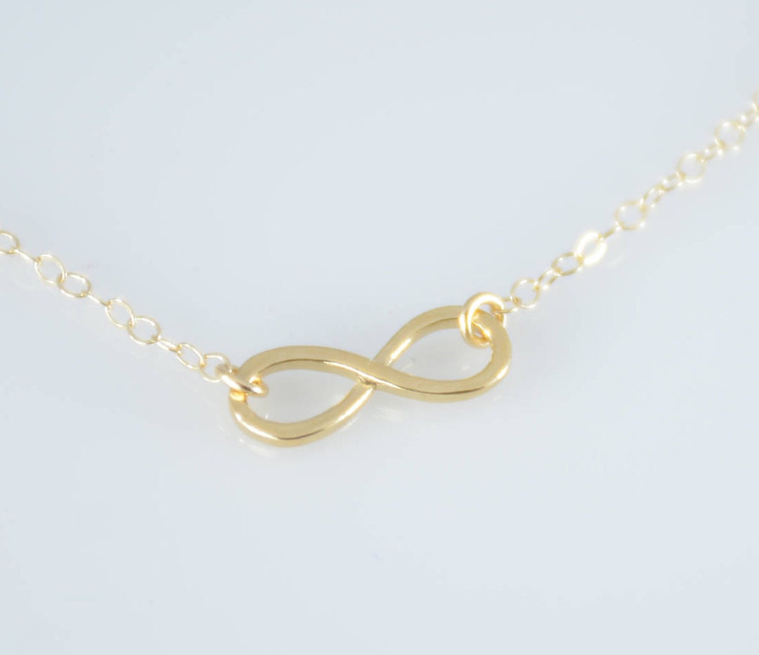 14K Gold Infinity Necklace. 14K Gold Petite Infinity Necklace. - Etsy