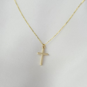 14K Gold Small Cross Necklace. 14K Gold Simple Cross Necklace - Etsy