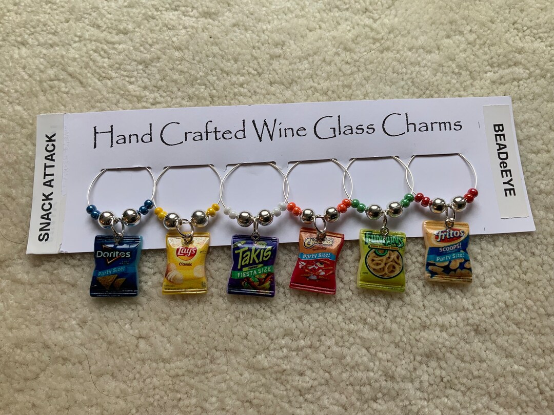 SNACK ATTACK Food Themed Wine Glass Charms - Etsy