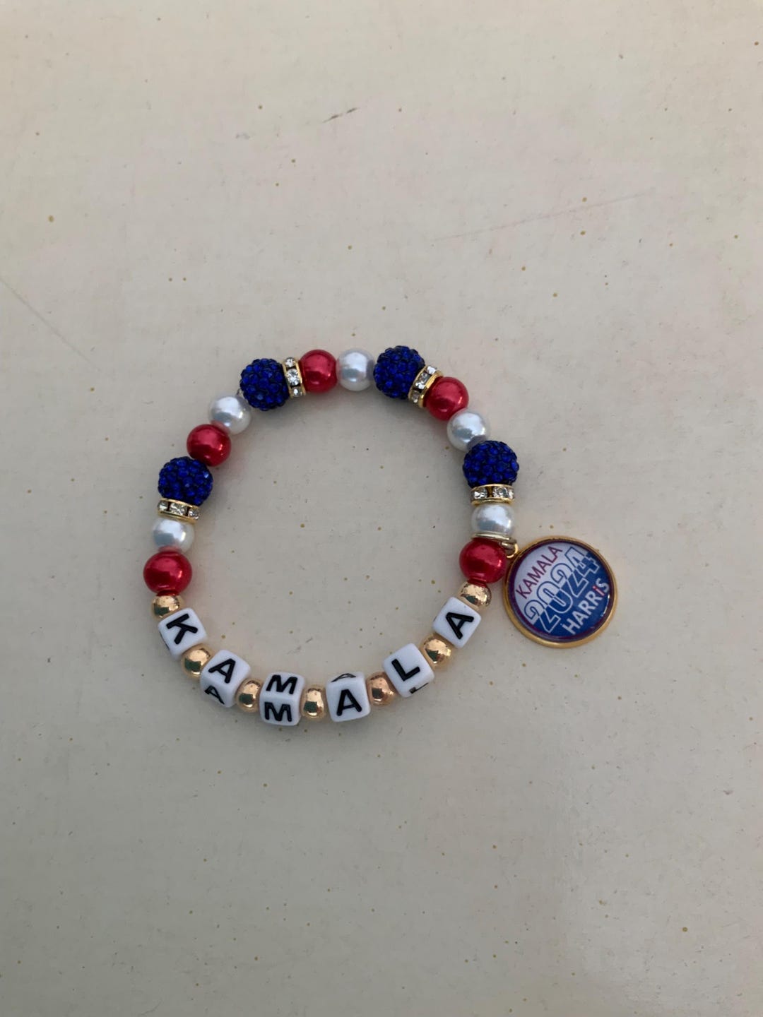 Beaded KAMALA HARRIS DEMOCRATIC Party Charm Bracelet - Etsy