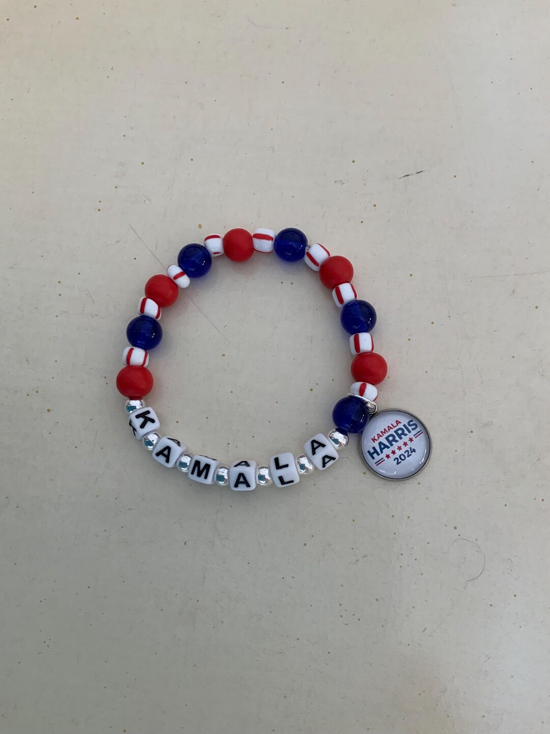 Beaded KAMALA HARRIS DEMOCRATIC Party Charm Larger Size Bracelet - Etsy