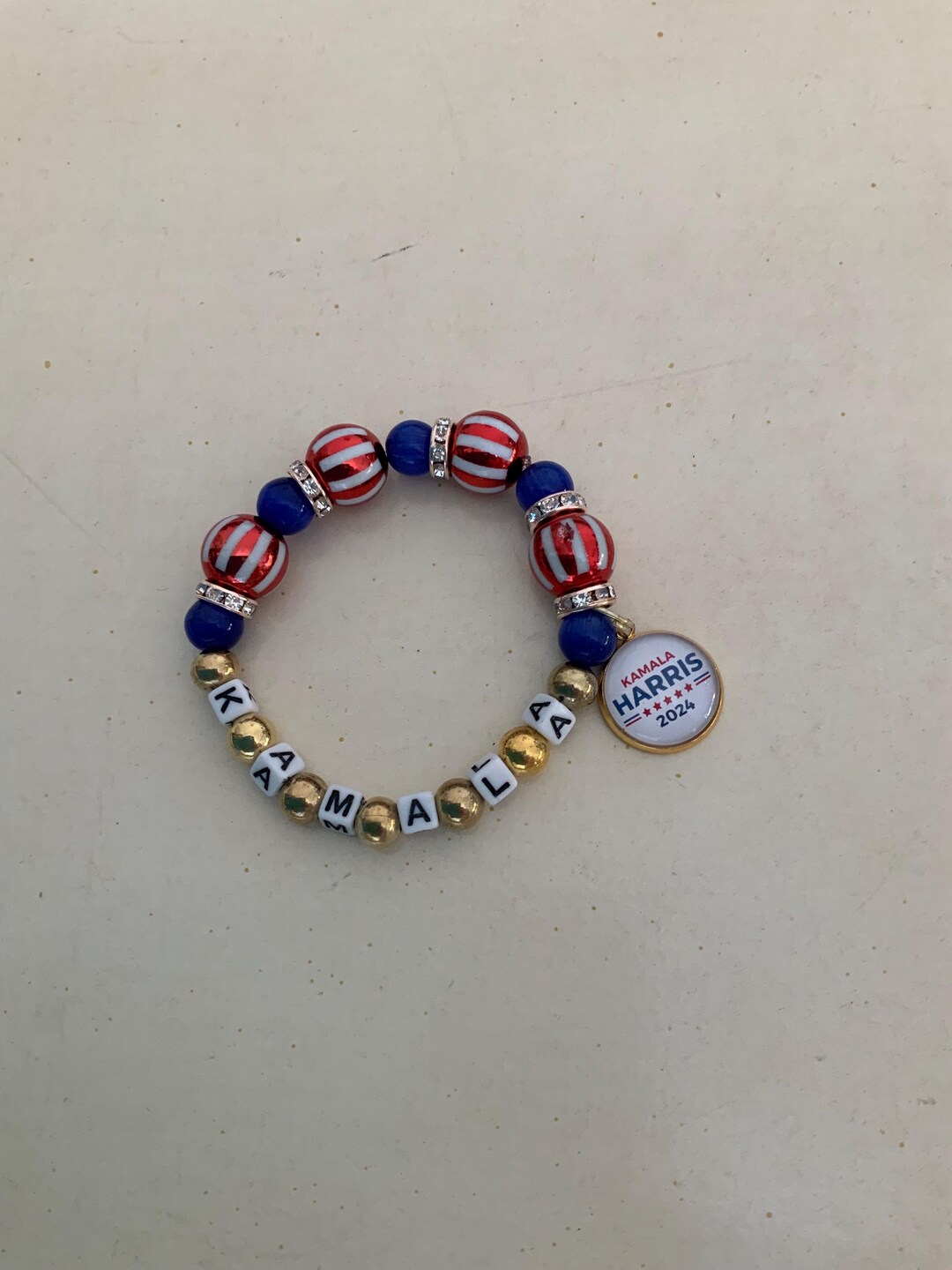 Beaded KAMALA HARRIS DEMOCRATIC Party Charm Bracelet - Etsy