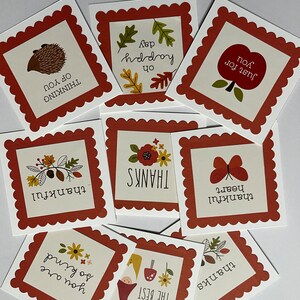 Autumn/fall Themed Blank Mini Note Greeting Cards 3x3 With Envelopes ...