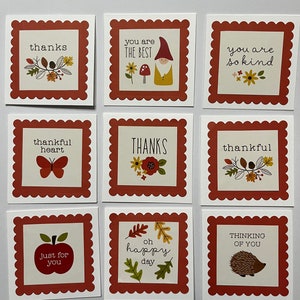 Autumn/fall Themed Blank Mini Note Greeting Cards 3x3 With Envelopes ...