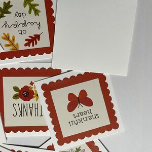 Autumn/fall Themed Blank Mini Note Greeting Cards 3x3 With Envelopes ...