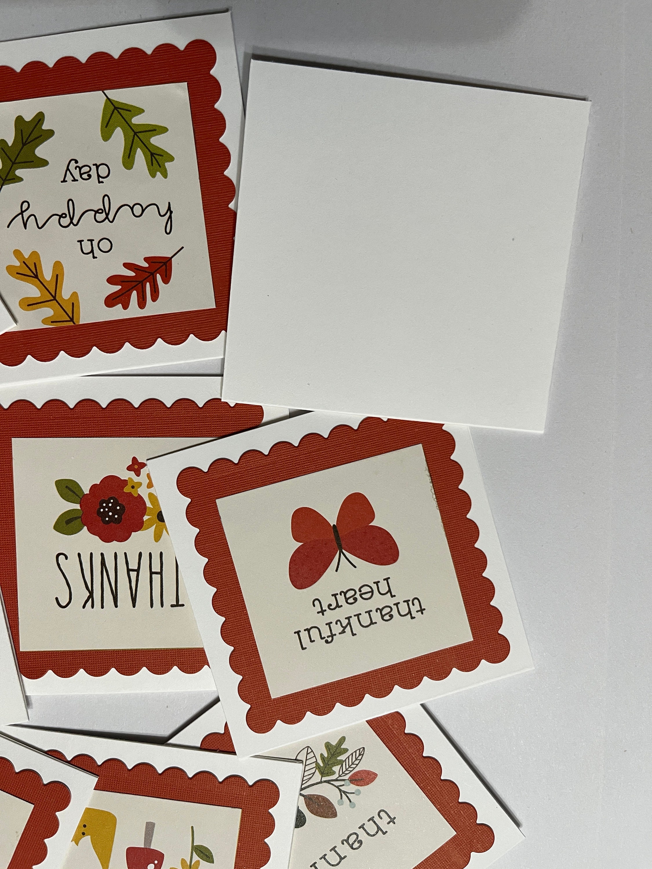 Autumn/fall Themed Blank Mini Note Greeting Cards 3x3 With Envelopes ...