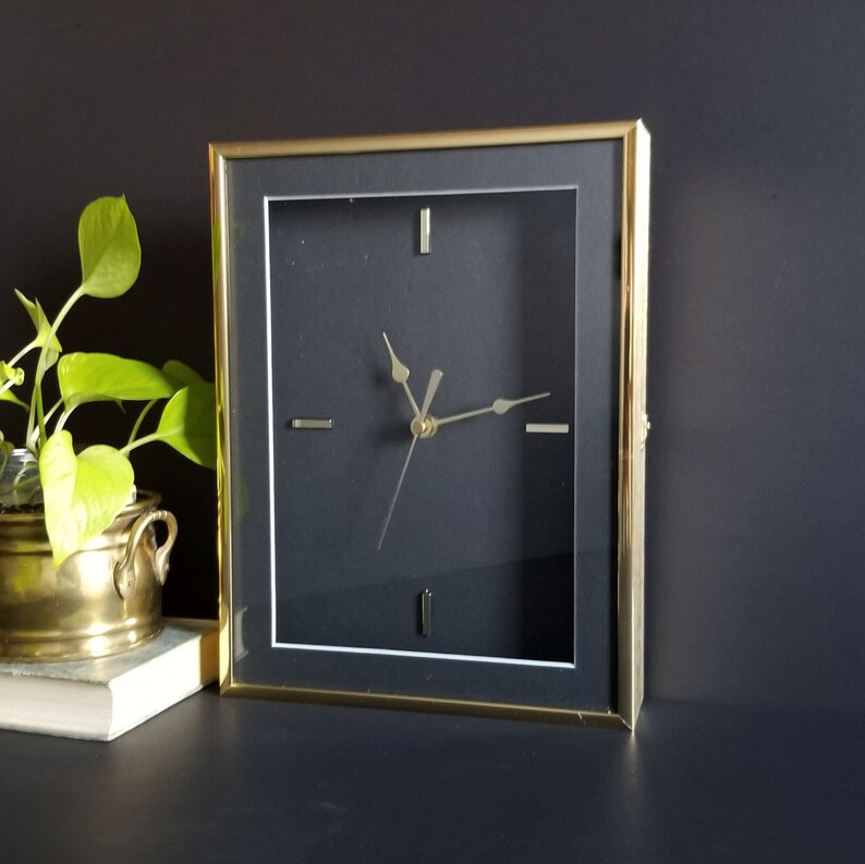 Black and Gold Wall Clock W Hidden Storage Cabinet Key Hooks - Etsy