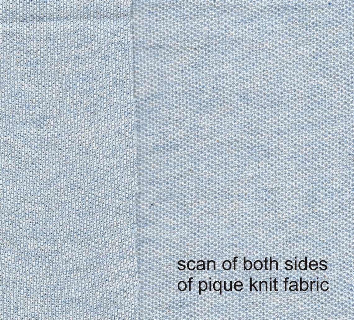Light Blue Heather Knit Pique Fabric 1 Meter Cotton Blend - Etsy