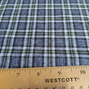 Blue Check Fabric - 1.1 Yards X 59"w Plaid Twill Weave Fabric Remnant ...