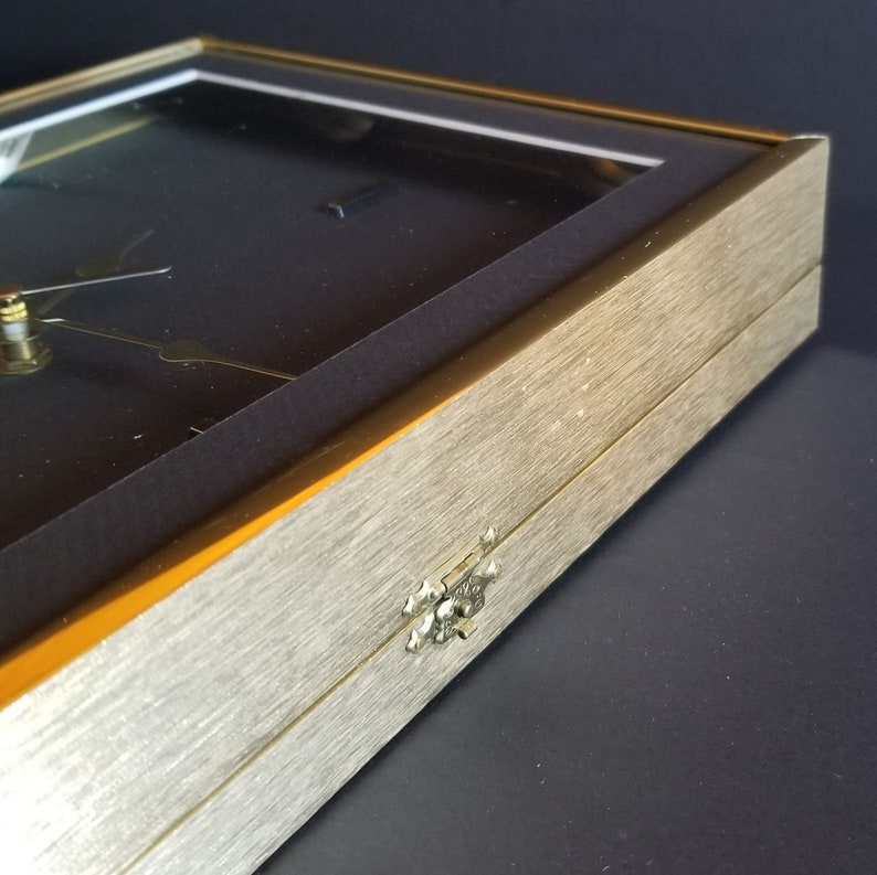 Black and Gold Wall Clock W Hidden Storage Cabinet Key Hooks - Etsy