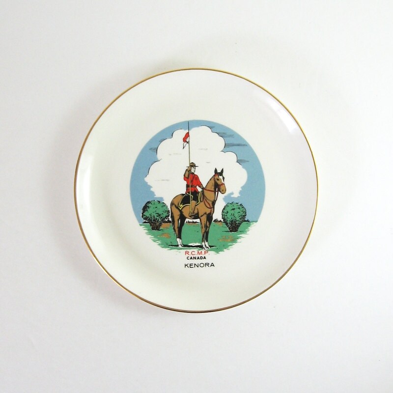 RCMP Souvenir China Plate Vintage Royal Canadian Mounted | Etsy