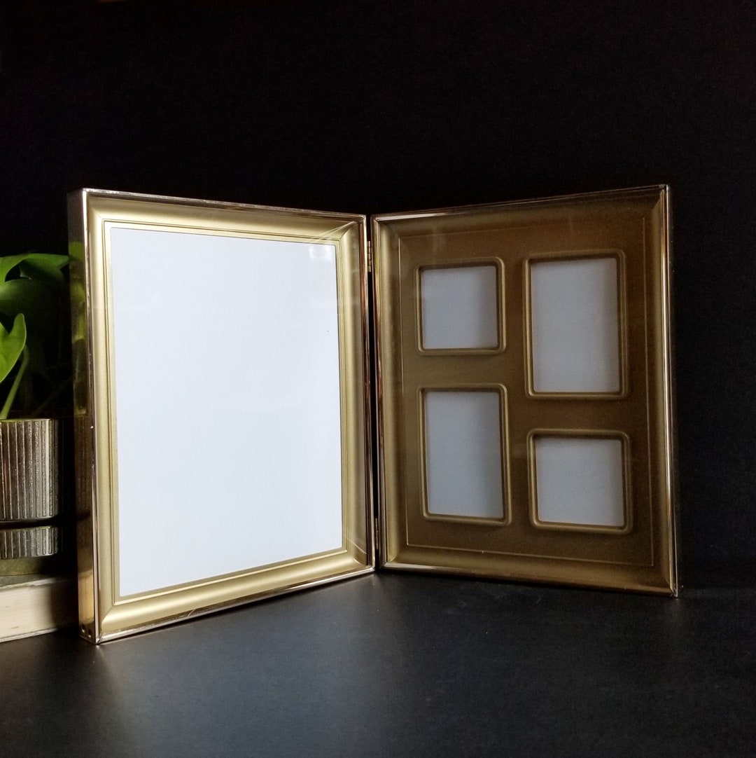 Folding Brass Photo Frame - Vintage 8x10" Empty Framing Supplies - Gold ...