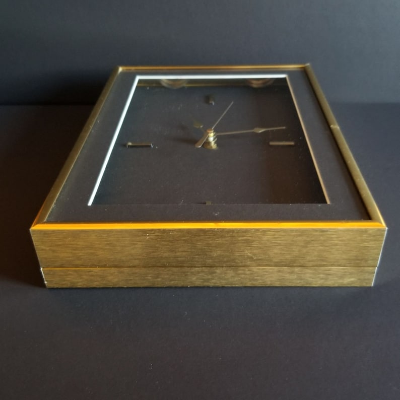 Black and Gold Wall Clock W Hidden Storage Cabinet Key Hooks - Etsy