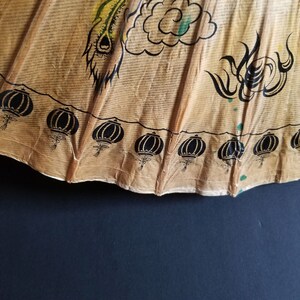 Chinese Rice Paper Parasol W Dragons & Phoenix Birds - 24.75" Long ...