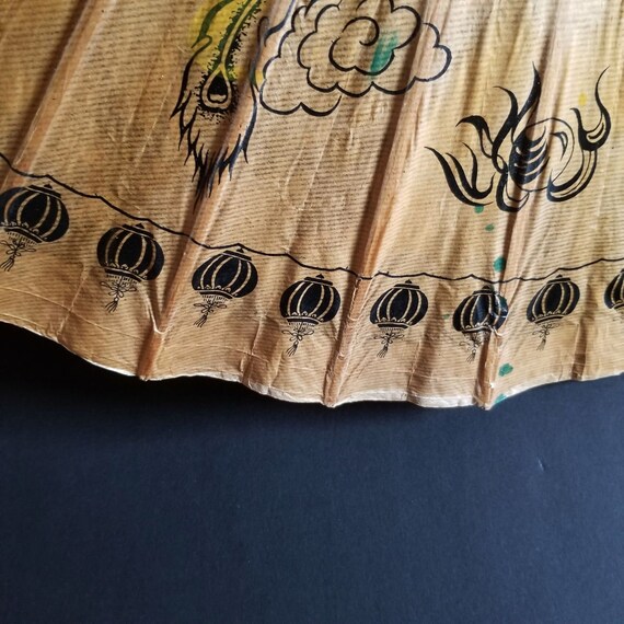 Chinese Rice Paper Parasol w Dragons & Phoenix Birds … - Gem