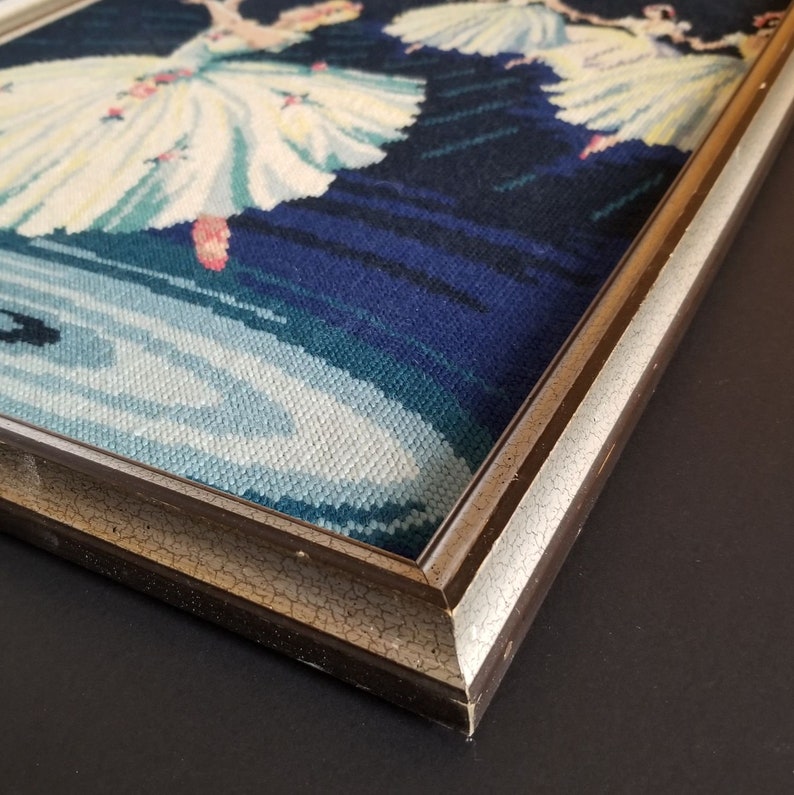 Dancing Ballerina Needlepoint 19.6x24 Vintage Silver - Etsy