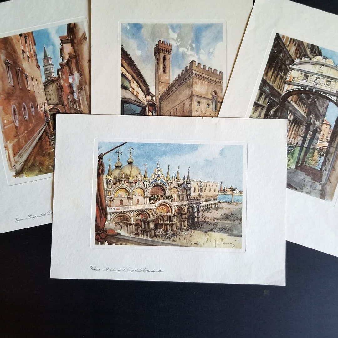 Italian Cityscape Prints - Vintage Aldo Raimondi Lithograph Art Prints ...