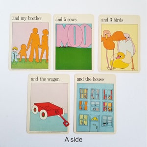 Set of 5 Vintage Moma Art Cards Brother & Farm House Animal Flash Cards ...
