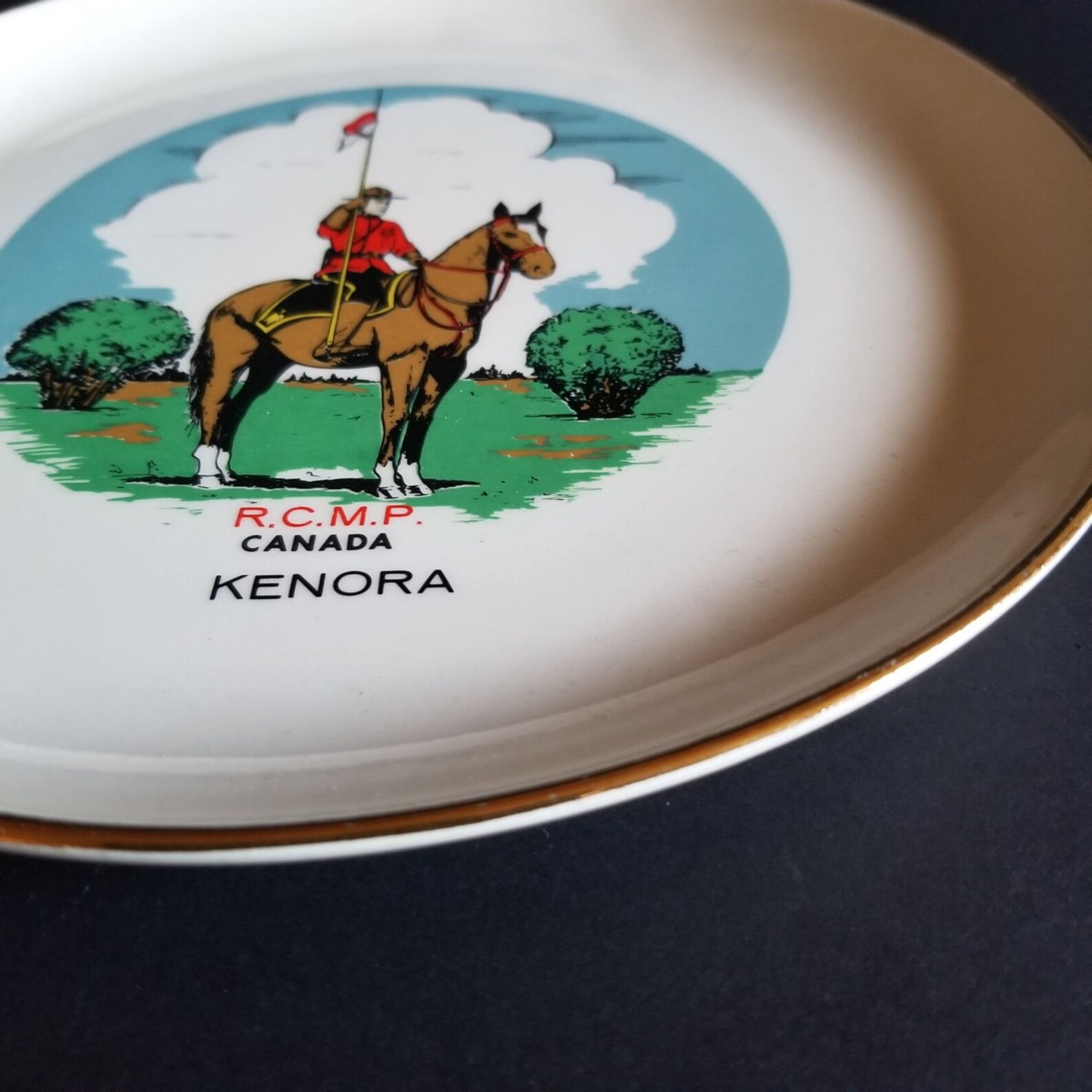 RCMP Souvenir China Plate Vintage Royal Canadian Mounted - Etsy