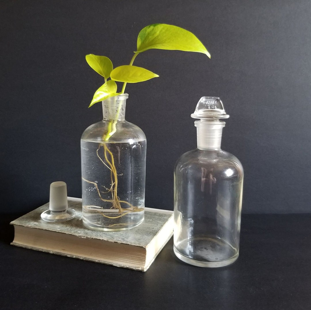 Pyrex Glass Bottle W Tapered Stopper 500 Ml Vintage Narrow Mouth ...