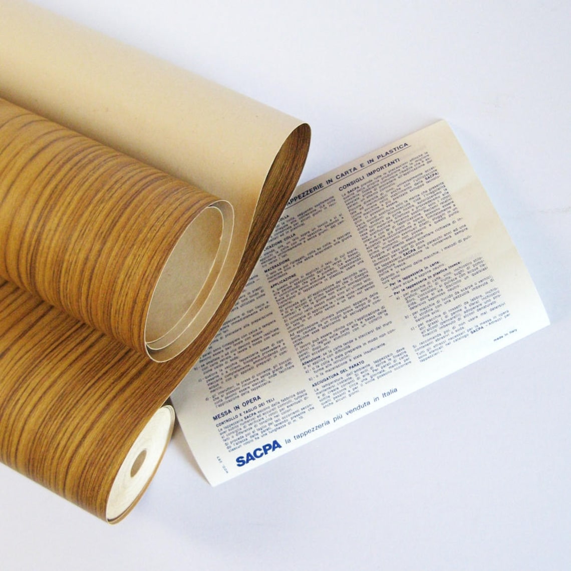 Wood Grain Wallpaper 1 Roll of Vintage Vinyl Coated Italian - Etsy