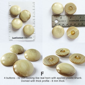 Large Faux Horn Buttons Vintage 2 Hole or Shank Buttons | Etsy