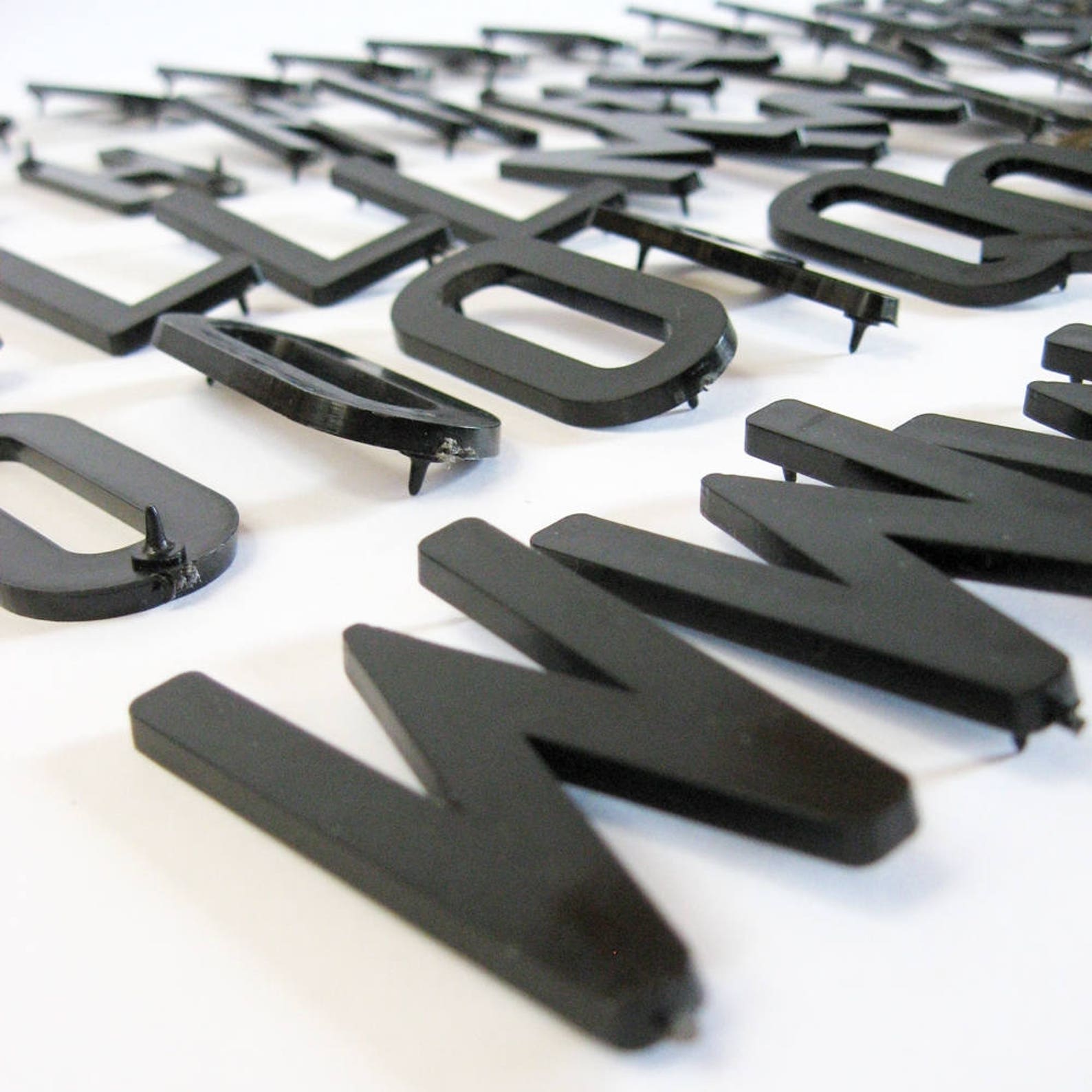 A to Z Black Plastic Letters Vintage Boxed Set of Tack Back | Etsy