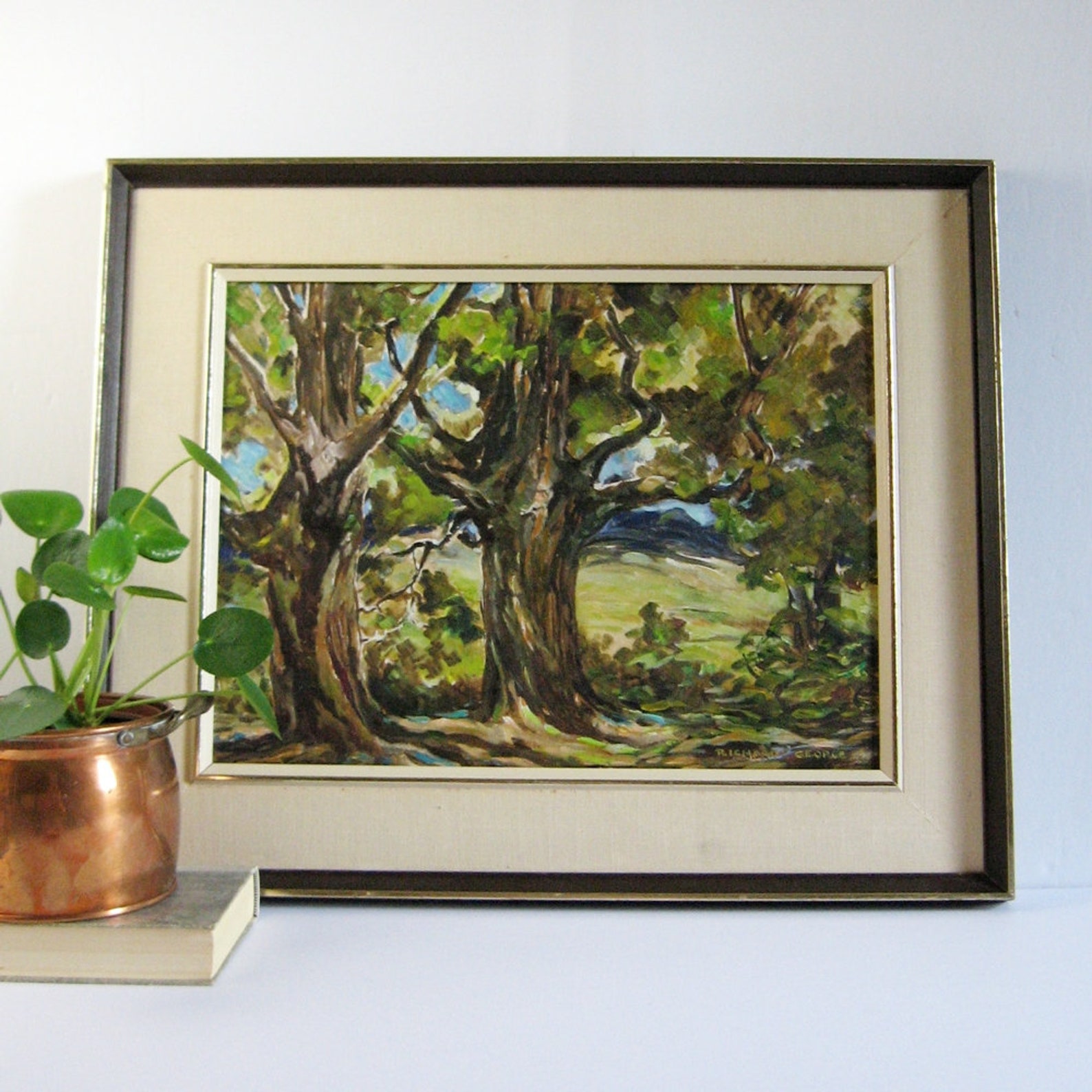Roadside Maple Tree Landscape Painting 18x22 Mid - Etsy