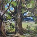 Roadside Maple Tree Landscape Painting 18x22 Mid - Etsy