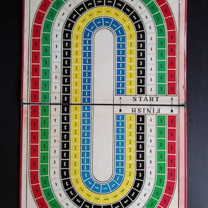 Steeplechase Game Board - Vintage Parker Brothers Horse Race Track Game ...