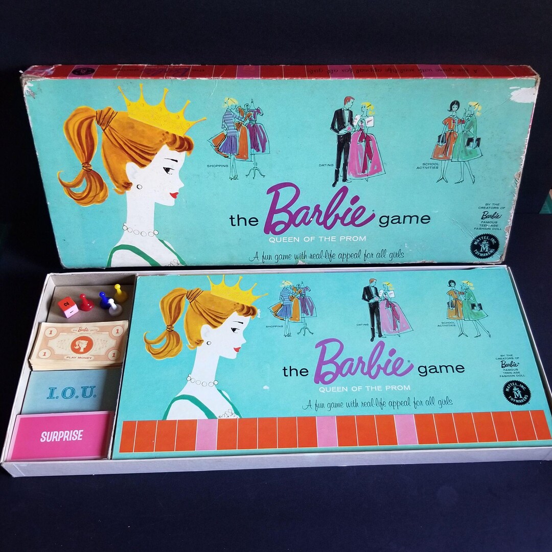 Barbie Board Game Queen of the Prom Vintage 1960 Mattel Inc Game for 4 ...
