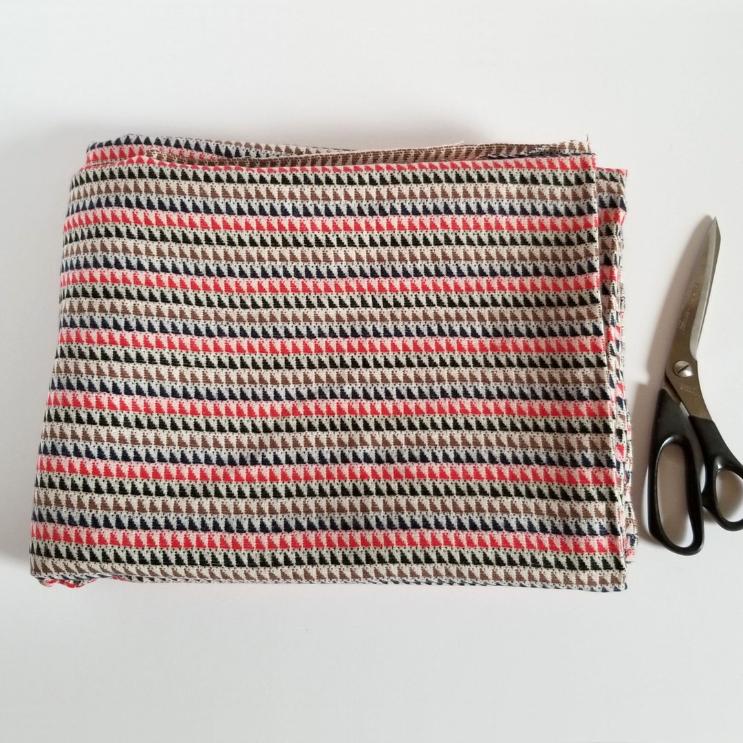 Striped Triangle Jacquard Fabric - 2.5 Yards Wool Blend Double Face ...